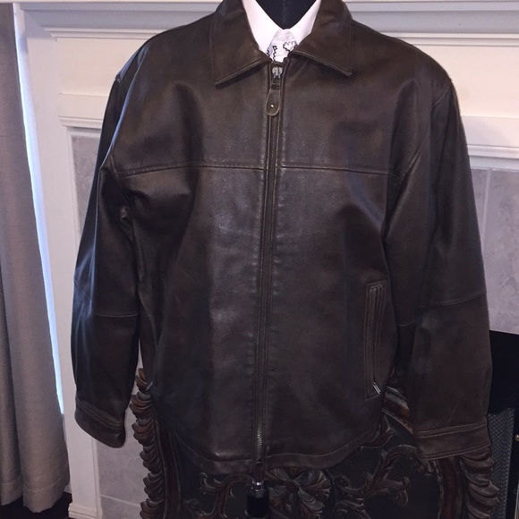 mac Mattis | Jackets & Coats | Salebrown Leather Bomber Jacket By Mac ...